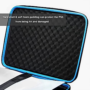 ZENACCE Hard-Shell Travel Case Compatible with PS5, Protective Carrying Case Holds Playstation 5 Console, Wireless DualSense Controllers, Original Base, Cables and Other Accessories