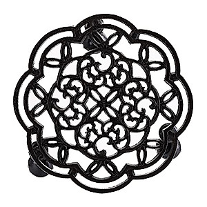 Fasmov Cast Iron Plant Caddy Plant Stand Plant Pallet Caddy Plant Pot with Heavy Duty Wheels Indoor Outdoor Planter Trolley Casters Rolling Tray Coaster, Black