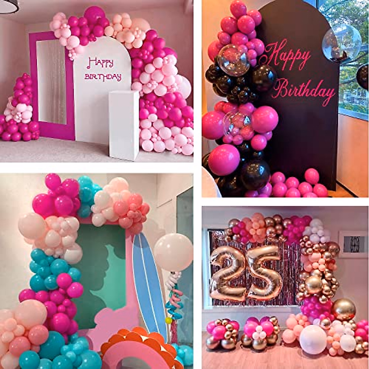 132pcs 5inch Hot Pink Balloons, Small Latex Balloons for Birthday Party Baby Shower Wedding Bride Decorations