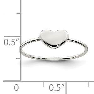 IceCarats 925 Sterling Silver Heart Love Ring Size 6