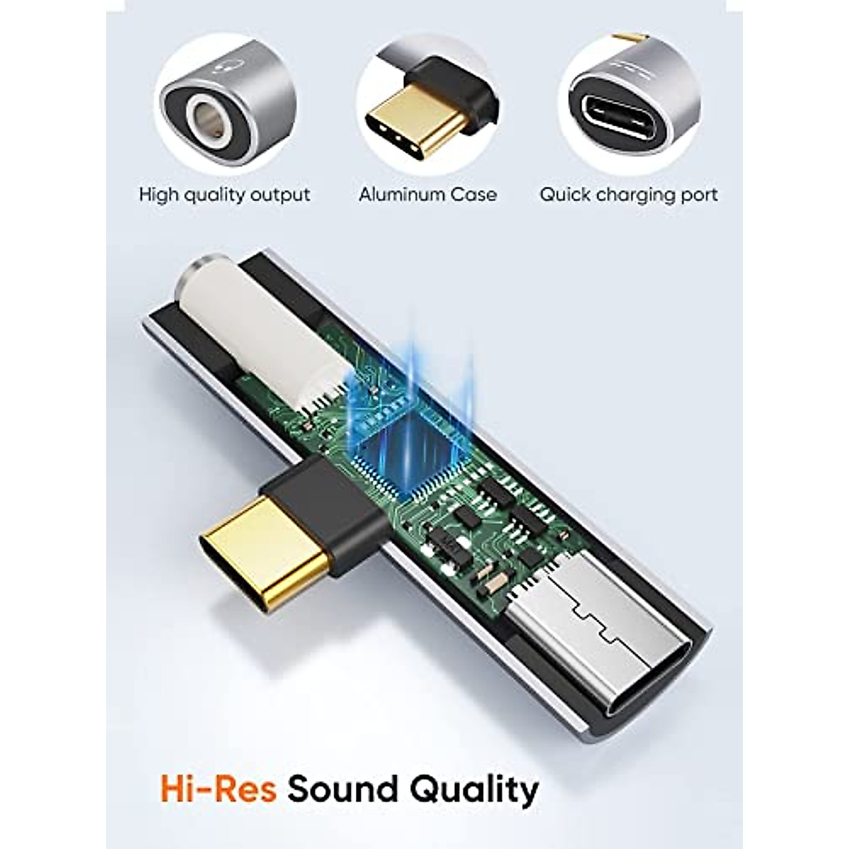 Bundle – 2 Items:USB C to 3.5mm Headphone Adapter and 3.5mm Aux Cable