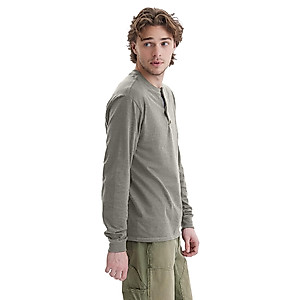 Hanes Men's Beefy Long Sleeve Three-Button Henley