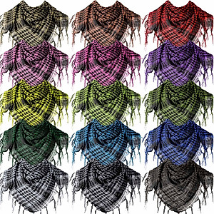 Newcotte 15 Pcs Military Shemagh with Tassel Desert Tactical Scarf Keffiyeh Women Men Face Head Wrap Winter Scarf Wrap for Neck Costume Mask Accessories, 43 x 43 Inches