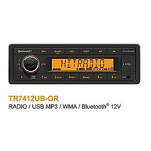VDO Continental TR7412UB-OR European Style 12v Radio Orange Display Bluetooth (Renewed)