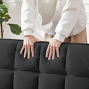 YUNLife&Home Modern Upholstered Futon Loveseat Sofa Convertible to Sleeper Sofá Bed,Love Seat Chaise Lounge Couch Chair 2 Seaters with Adjustable Backrest for Living Room Apartment Small Space