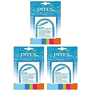 INTEX Wet Set Adhesive Vinyl Plastic Swimming Pool Tube Repair Patch 18 Pack Kit