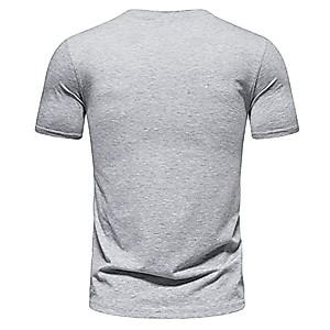 Muscularfit Summer Button Up Shirts for Men Casual Stylish Short Sleeve Round Neck Henley Tshirt Regular Fit Sport Polo Shirt