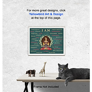 Positive Affirmations Wall Decor - Motivational Wall Art Posters 8x10 - Inspirational Quotes - Encouragement Gifts for Women - Empowered Women - Uplifting Gifts for Women - Encouraging Yoga Wall Art