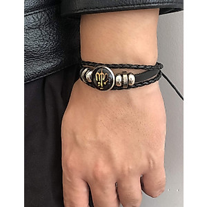 Leather Bracelet Woven Braided Muslim Allah Religions Jewelry Talisman Amulet Keep Calm Inscription (style 1)