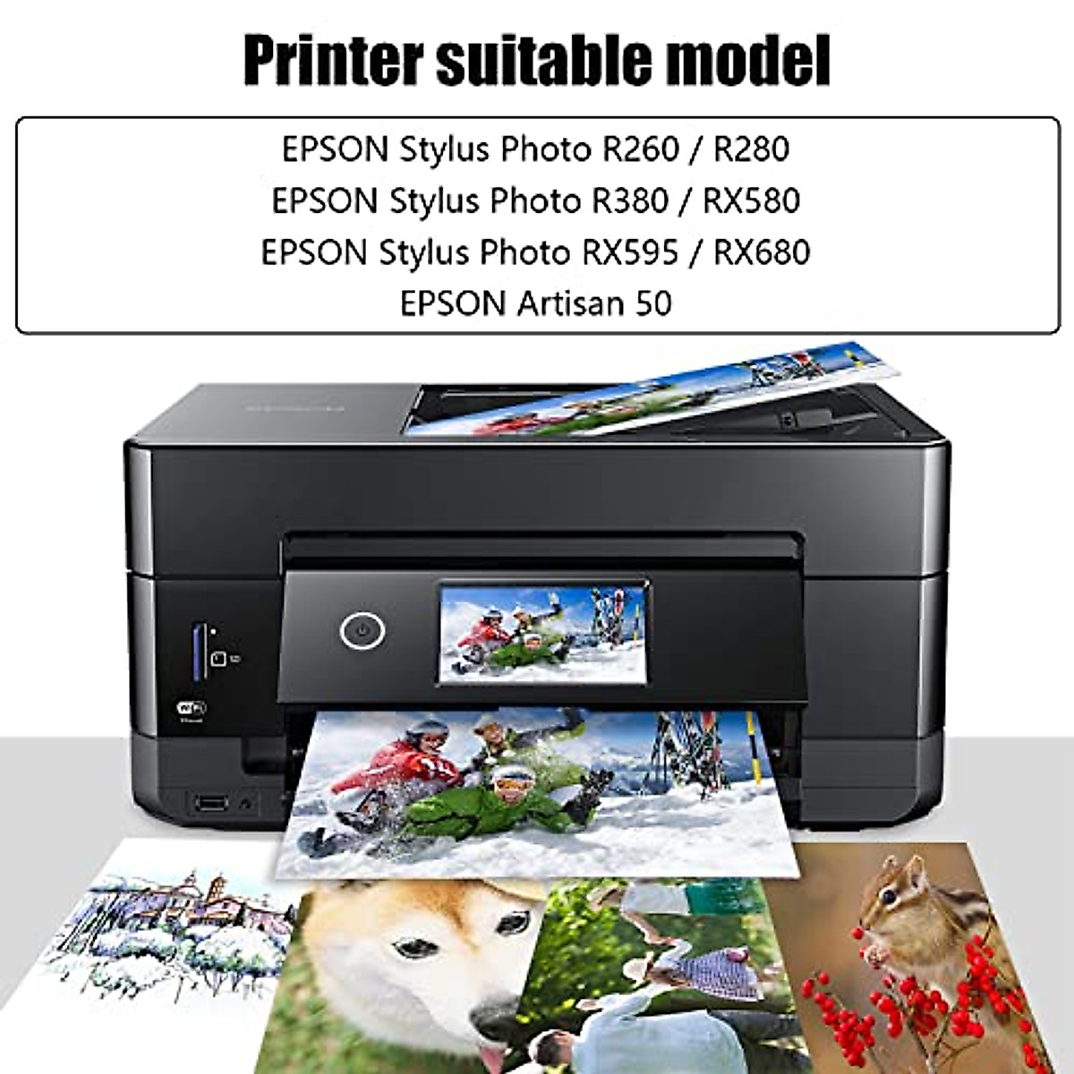 NoahArk 7 Packs T078 Remanufactured Ink Cartridge Replacement for Epson 78 use for Stylus Photo R260 R280 R380 RX580 RX595 RX680 Printer(2 Black,1 Cyan,1 Magenta,1 Yellow,1 Light Cyan,1 Light Magenta)