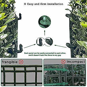 Bybeton Artificial Green Wall Panel,10"x 10"(12pcs) Boxwood Faux Grass Wall Panels for Interior Wall, Backdrop Wall,Garden Wall and Indoor Outdoor Plant Wall Decor