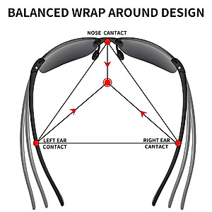 JIM HALO Polarized Sport Sunglasses for Men Women TR90 Rimless Frame for Running Fishing Cycling Driving Grey1