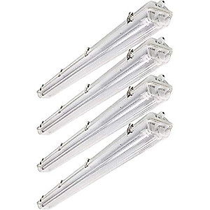 BRILLIHOOD LED Vapor Proof 4ft Light Fixture, 36 Watt, 4000lm, 6000K (Bright White), Clear Cover, IP65 Waterproof 4' Long Overhead Shop Light, Indoor/Outdoor Lighting, 4-Pack
