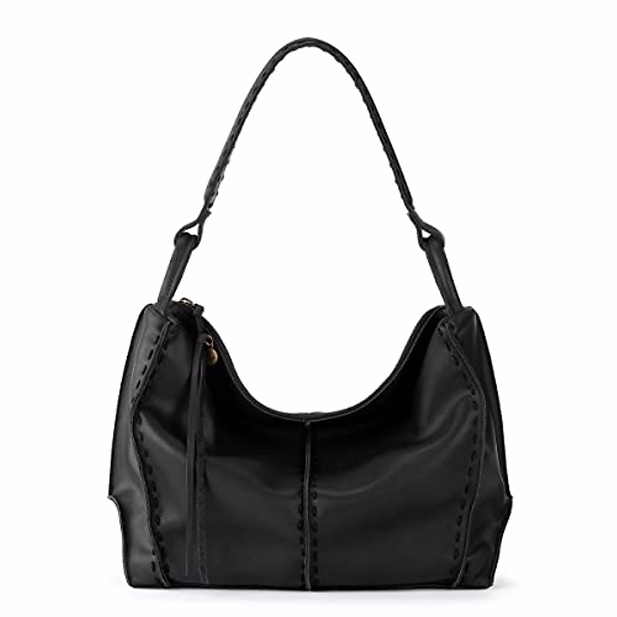 The Sak Los Feliz Hobo in Leather, Lined, Roomy Shoulder Purse, Black