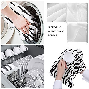 Absorbent Microfiber Kitchen Towels(Set of 3),Zebra Print,Tea Towel for Kitchen/Bathroom Decorative and Bar Towels,Wild Animal Skin Texture,Ultra Soft Resuable Dish Towels Cloths Nonstick Oil Washable