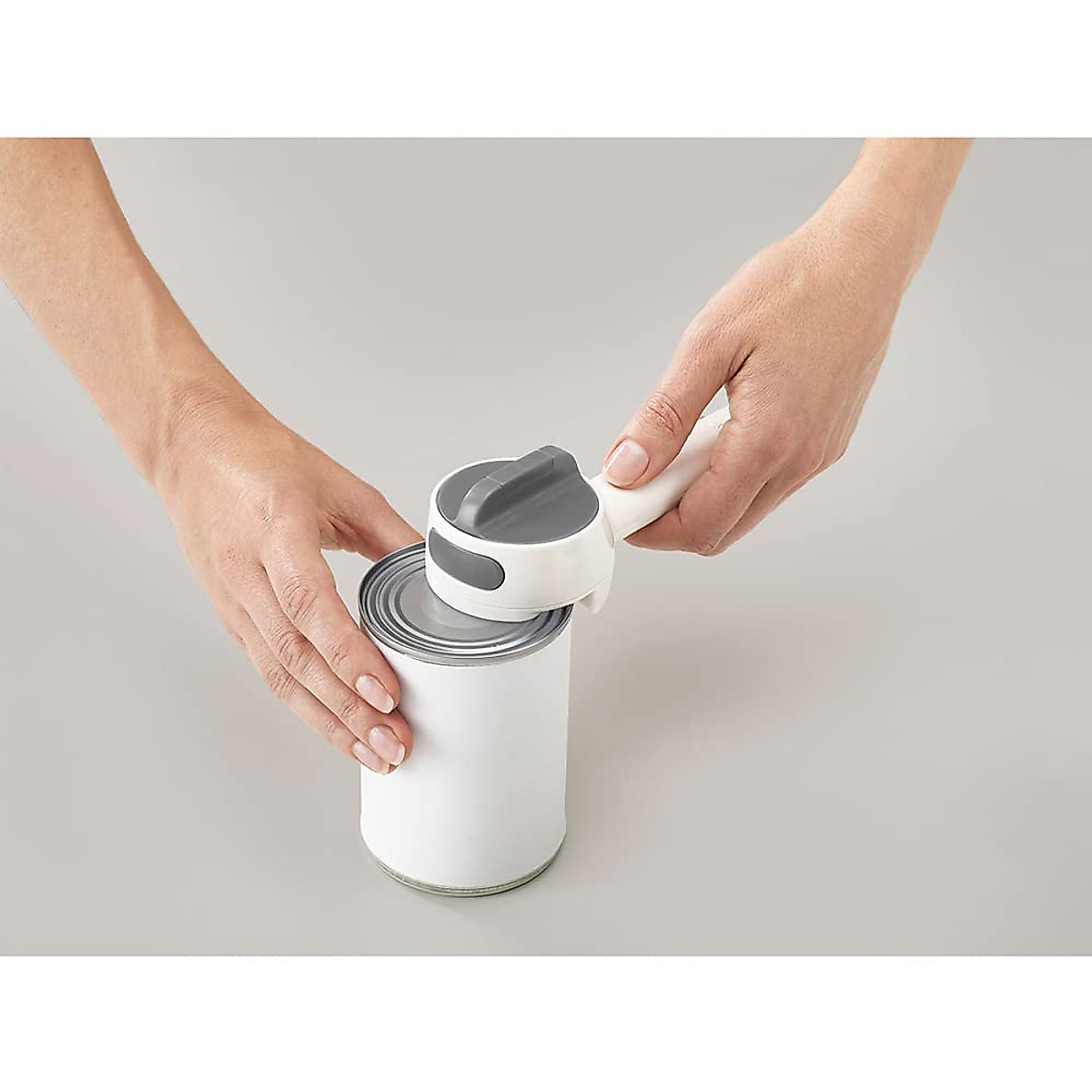 Joseph Joseph Can-Do Plus Compact Can Opener Manual Easy Twist Pull Tab Stainless Steel Portable Space-Saving, White