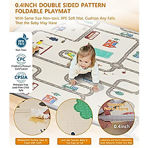 Baby Playpen with Mat, Large Baby Playard for Toddler, BPA-Free, Non-Toxic, Safe No Gaps Play Yard for Babies, Indoor & Outdoor Kids Activity Center 47"x47"x26.5" with 0.4" Foldable Playmat