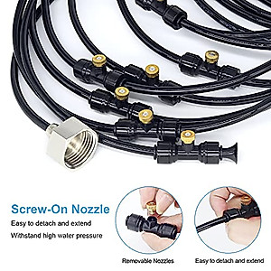 Misters for Outside Patio, 65.6FT Misting System, Patio Misters for Cooling, Outdoor Misters for Patio Greenhouse Pool Trampoline Umbrella