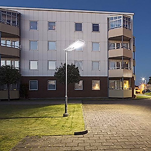 TENKOO 200W LED Solar Flood Light Dusk to Dawn Solar Powered Street Light Outdoor Waterproof IP67 with Remote Control Solar Security Light for Backyard|Garage|Driveway|Basketball Court…