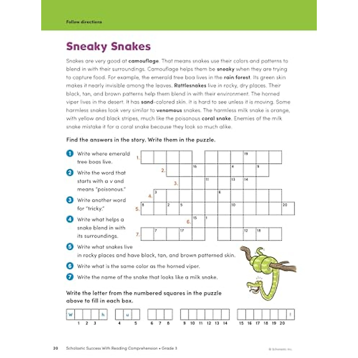 Scholastic Success with Reading Comprehension Grade 3 Workbook