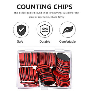 Kisangel 100Pcs Plastic Learning Counters Disks Bingo Chip Counting Discs Markers Math Counters Chips with Storage Box for Math Practice Poker Chips Game Tokens Red Black