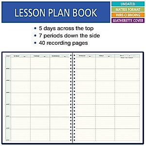 Elan Publishing Company 7 Period Teacher Lesson Plan; Days Horizontally Across The Top (W101)