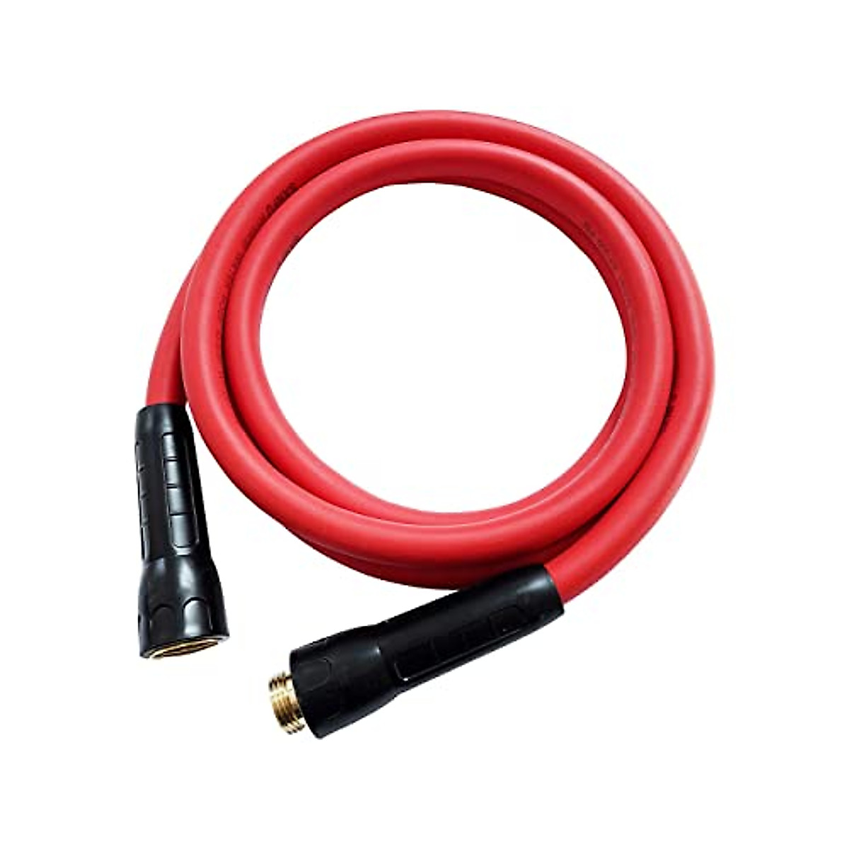 SANFU Hybrid Lead In Garden Hose 5/8 IN(15.5 x 20.8mm). X 10 FT, 200PSI, Heavy Duty, Lightweight, Flexible with Swivel Grip Handle and 3/4" GHT Solid Brass Fittings, RED(10')