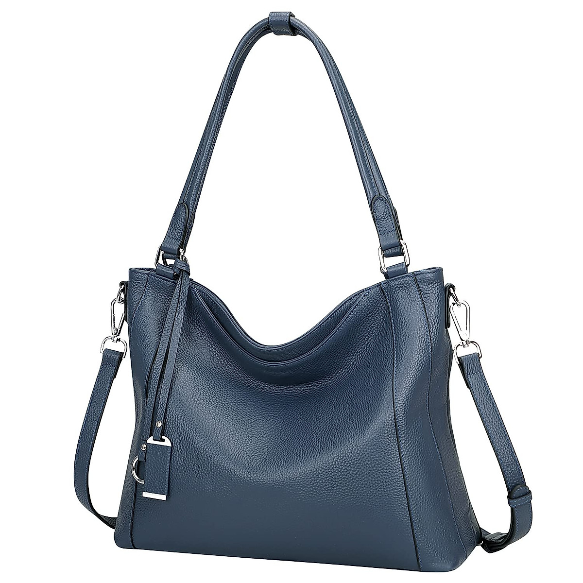 Over Earth Soft Leather Handbags for Women Shoulder Hobo Bag Large Tote Crossbody Bag (O103E Indigo Blue)