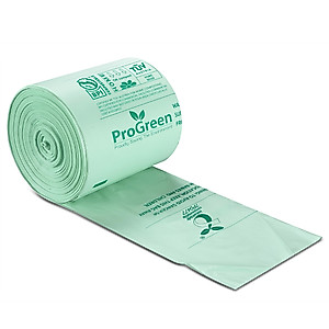 ProGreen Compostable Bags 13 Gallon, 30 Count Tall Kitchen Compost Trash Bag, Extra Thick 0.87 Mil, Food Scrap Yard Waste Bags, Compost ASTM D6400 BPI and TÜV AUSTRIA Certified