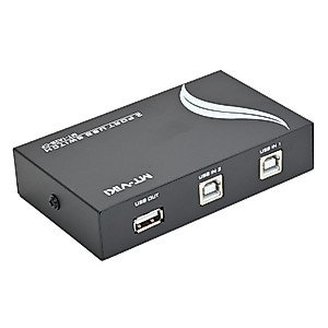 OLLGEN 2 Port USB 2.0 Sharing Manual Switch Box Hub 2 PCS Share 1 USB Device for Printer Scanner Camera Keyboard (2 Port)