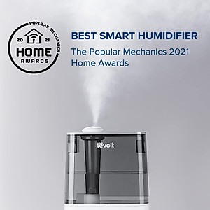 LEVOIT Humidifiers for Large Room Bedroom (6L), Black & Humidifiers for Bedroom Large Room Home, 6L Top Fill Cool Mist Air Ultrasonic for Plants Indoor with Essential Oils Diffuser, Gray