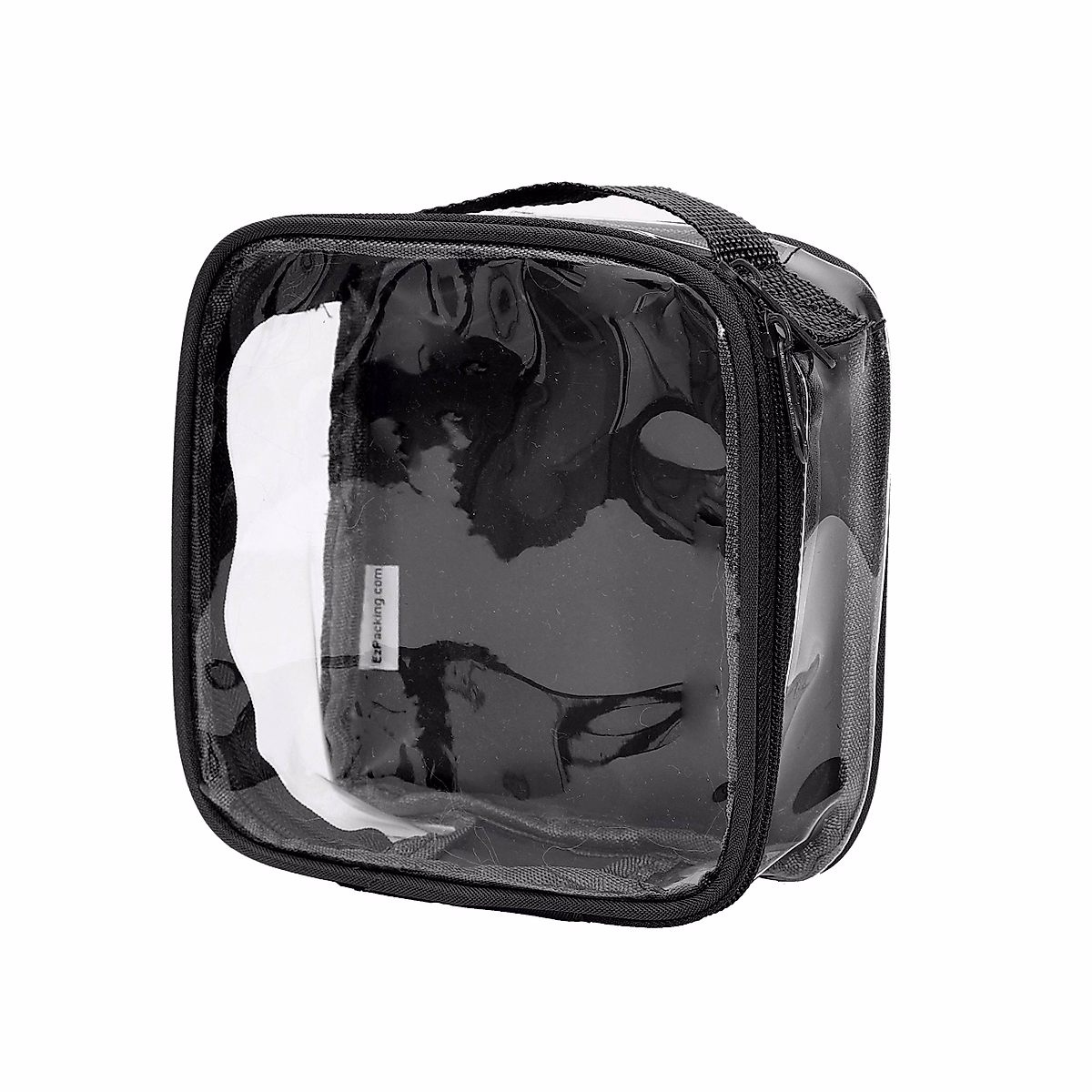 EzPacking Clear TSA Approved 3-1-1 Travel Toiletry Bag for Carry On/Quart Size Transparent Liquids Pouch for Airport Security/Reusable See Through Vinyl & PVC Plastic Organizer Men Women (Black)