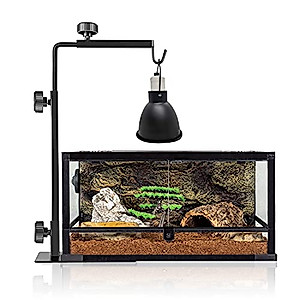 BOURDSERK Reptile Lamp Stand, Adjustable 16-31 Inch Domes Heat Lamp Metal Bracket Floor Light Holder for Reptile Terrarium Lighting Heating Light and Dome lampshade, Large
