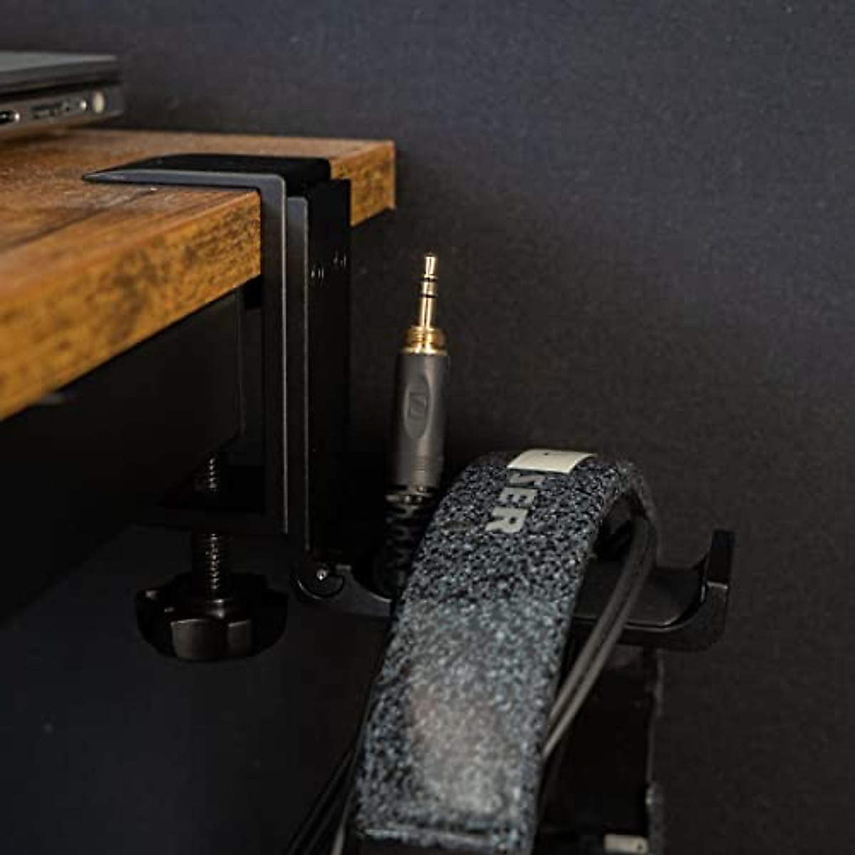 Vigilant Audio H-Clip - Foldable Under-Desk Headphone Hanger with Adjustable Clamp, Universal Fit for Gaming and Audio Headsets, Space-Saving & Durable