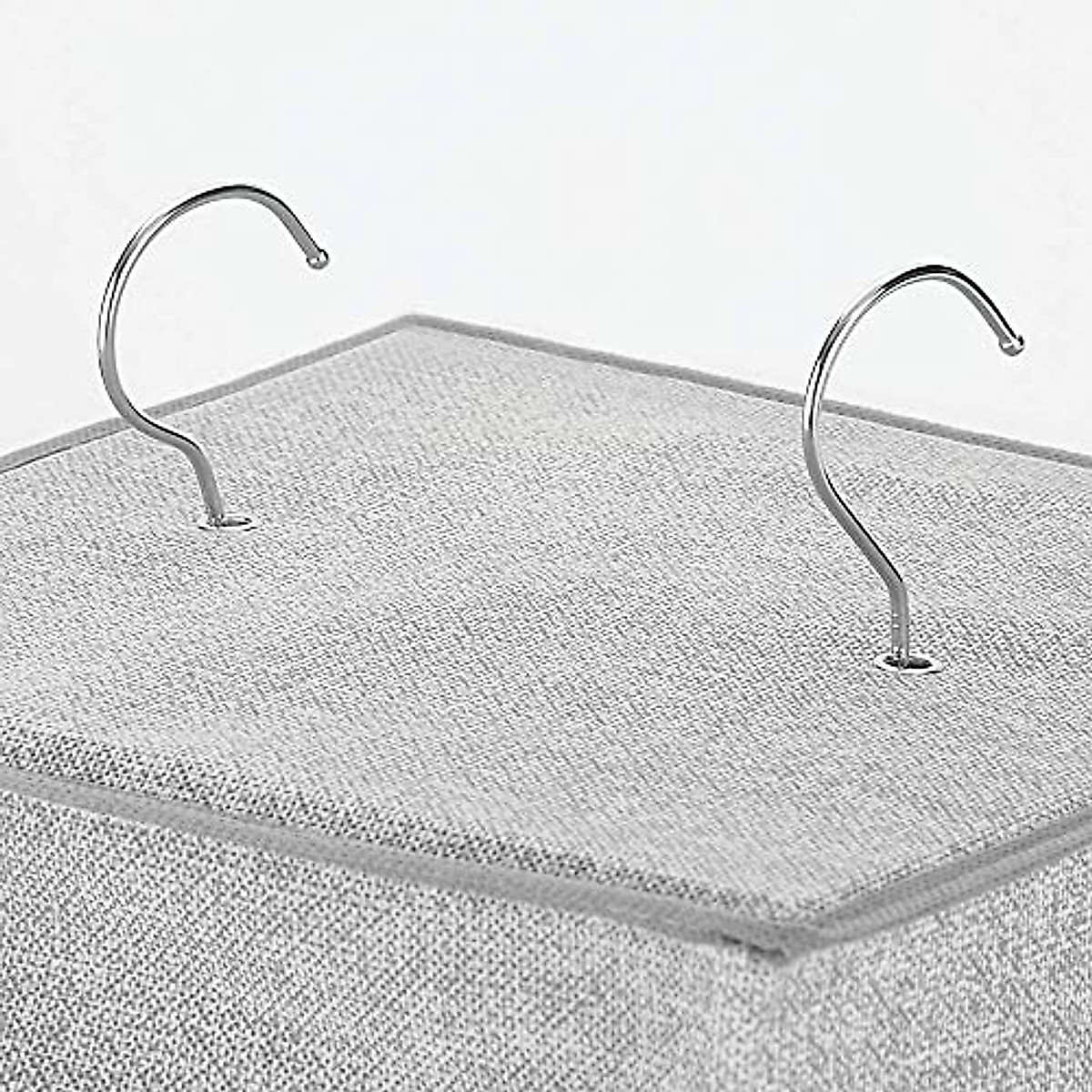 mDesign Soft Fabric Closet Organizer - Holds Shoes, Handbags, Clutches, Accessories - Large, 20 Shelf Over Rod Hanging Storage Unit - Textured Print - Gray