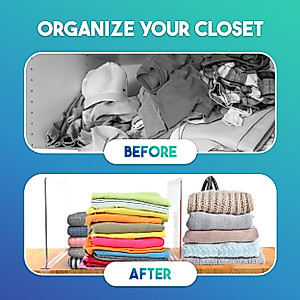 BigBcart Acrylic Shelf Dividers for Closet Organization - Wood Closet Shelf Organizer | Closet Shelf Divider | Closet Dividers for Shelves, Suitable for Wooden or Vertical Shelves (8 Pack)