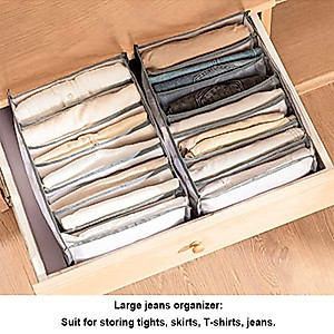 Dongyue 6 Grids Wardrobe Clothes Organizer Jeans Wardrobe Organizer Washable Mesh Kids Drawer Organizer suit for Kid Clothes,Underwear,Socks (White, Small)