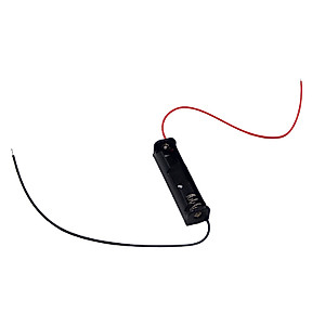 LAMPVPATH (Pack of 12) Single AAA Battery Holder, 1 X 1.5V AAA Battery Holder, AAA Battery Holder with Leads Wires