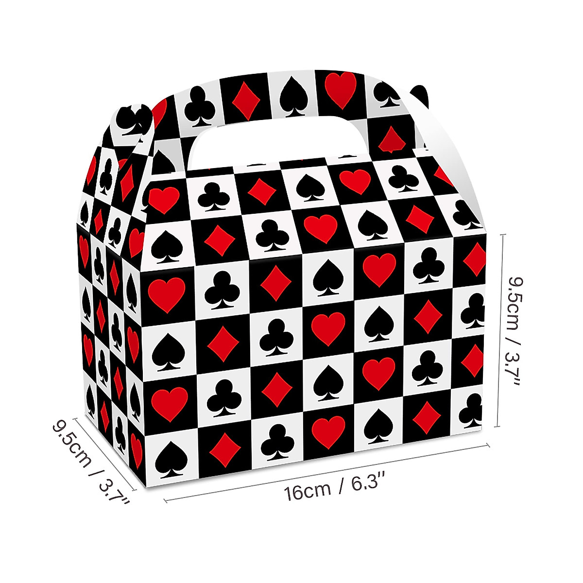 NA 12 Packs Poker Party Goodie Gift Boxes Casino Night Poker Game Theme Party Time Gift Boxes with handle for Birthday Party Decration Supplies