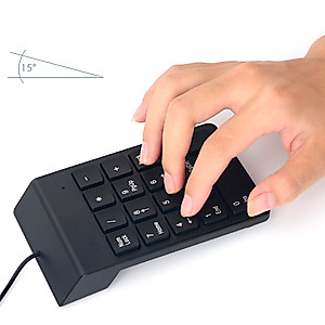 Kadaon Numeric Keypad,USB Numeric Keypad, USB 18 Key Number Numeric Keypad Keyboard for Laptop/Notebook PC Computer