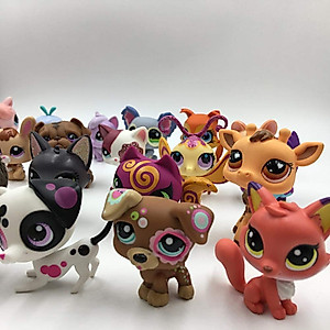Pet Shop Kid Toy LPS CAT 10pcs/lot Mini Pet Shop Toys Cute Stands Cat Dog Old Rare Original Figure Animal Collection Kitten Collie Spaniel