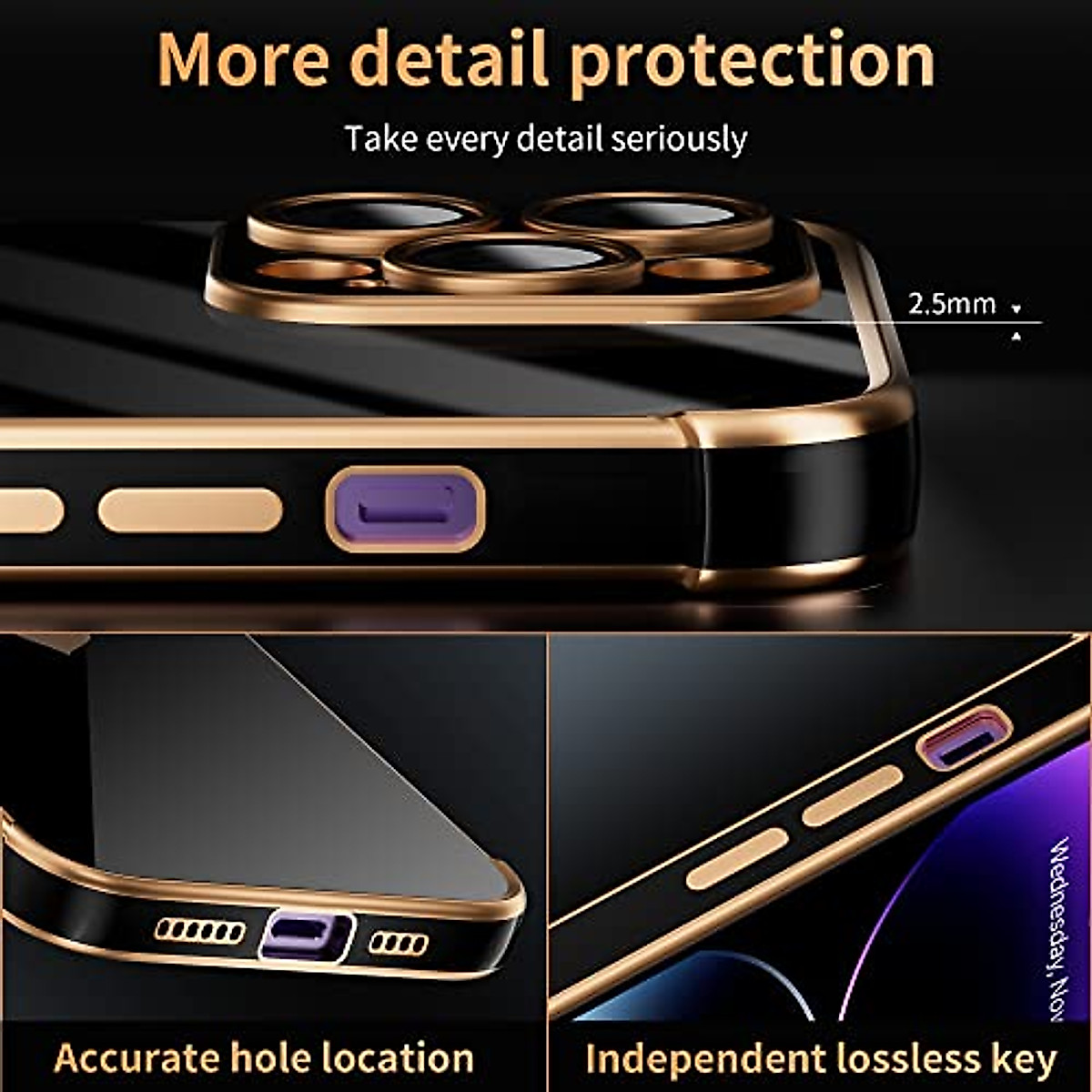 Jmltech Designed for iPhone 14 Pro Max Case Silicone for Women Girls Cute Design Soft Silicone Camera Protection Protective Lovely Heart Phone Cases for iPhone 14 Pro Max 6.7" (Black)