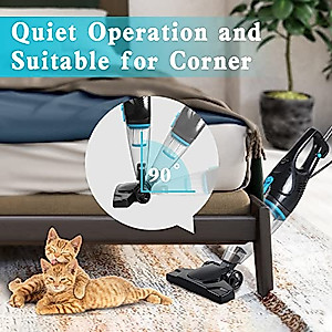Intercleaner Corded Vacuum Cleaner, 15KPa Powerful Suction with 600W Motor, 4 in 1 Lightweight Bagless Stick Vacuum with Handheld, Ultra Quiet, for Hardwood Floor Carpet Car Pet Hair