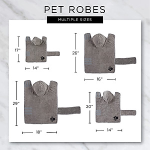 Bone Dry Pet Robe Collection, Embroidered Absorbent Microfiber Bath Robe with Adjustable Closure, for Dogs & Cats, Large, Raspberry Sorbet