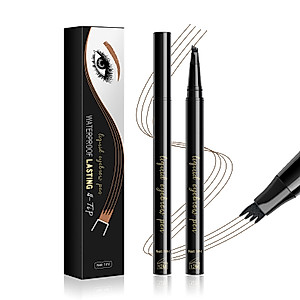 FREEORR Eyebrow Pen, Eyebrow Micro-Fork Tip Pencil 24HR Long-lasting Waterproof Brows Pencil, Tattoo Eye Brow Pencils for Women, Microblade Eyebrow Pen Eye Brows-02 Dark Brown