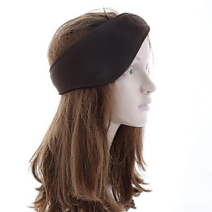 Motique Accessories Brown Fleece Ear Muff Head Wrap with Closure Winter Earmuff - Lots of Colors