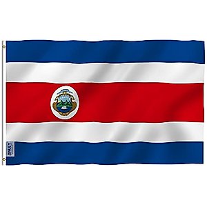 ANLEY Fly Breeze 3x5 Feet Costa Rica Flag - Vivid Color and Fade Proof - Canvas Header and Double Stitched - the Republic of Costa Rica Flags Polyester with Brass Grommets 3 X 5 Ft