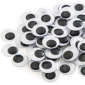 100 Pieces 30mm Black Wiggle Googly Eyes with Self-Adhesive