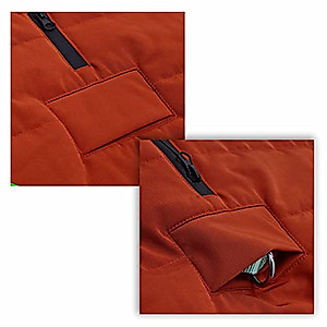 Blueberry Pet 2023 New Cozy & Comfy Windproof Waterproof Quilted Fall Winter Dog Puffer Jacket in Rusty Orange, Back Length 12", Size 10", Warm Coat for Small Dogs