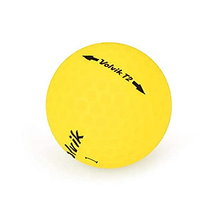 Volvik T2 Ionomer Polymer Low Side Spin Matte Finished Long Distance Balls 2-Pieces, 1 Dozen (Multicolor)